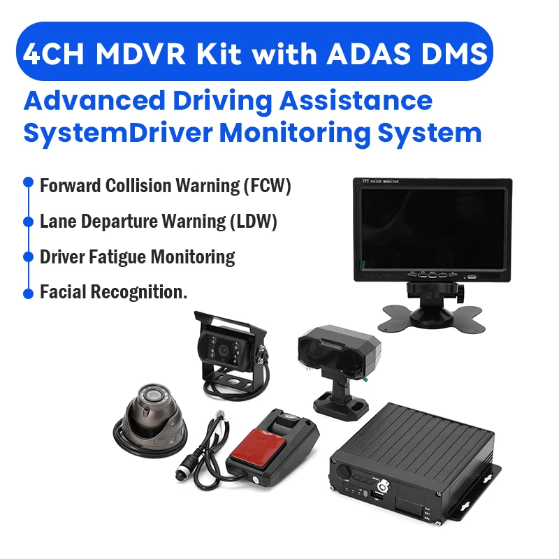4CH 1080P 4G Real Time Monitoring Tracking AI SD Card MDVR ADAS+DSM GPS ...