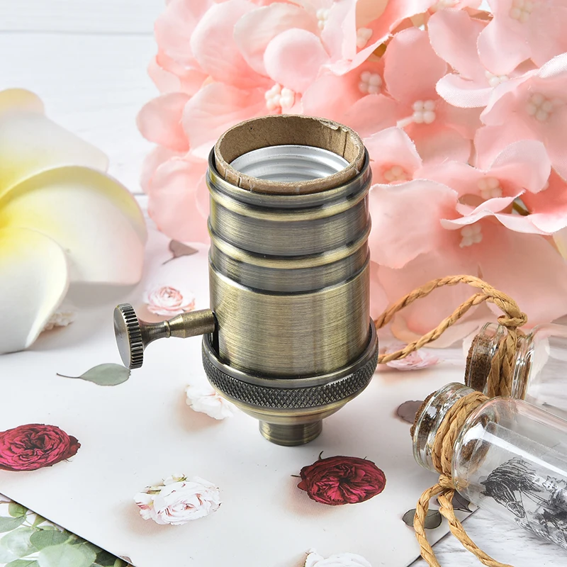 Retro Brass Edison Screw Lamp Holder - Vintage E27 Socket