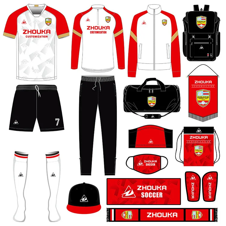 Original soccer football shirt uniforms set team football kits full set ...