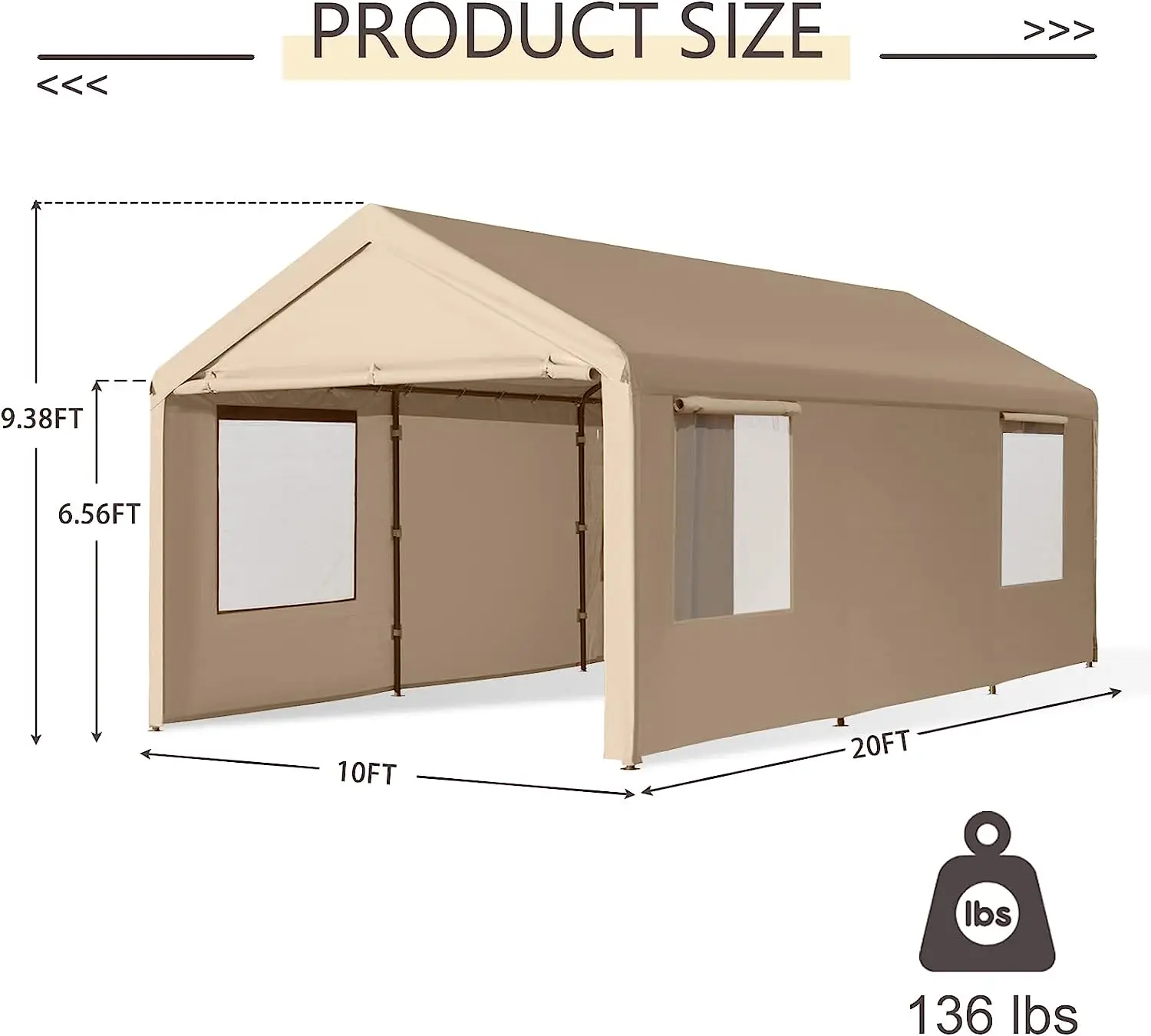 Outdoor Garden Patio Tent Carport Storage Shelter Shed Car Canopy ...