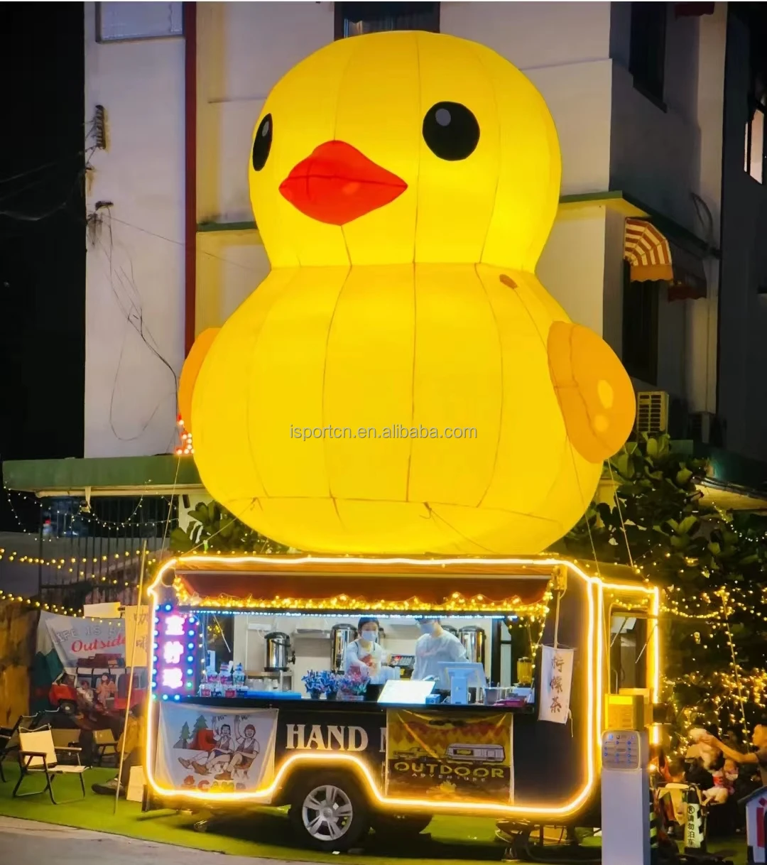 Giant Inflatable Cartoon Yellow Rubber Duck , Water Fixed Yellow Duck ...