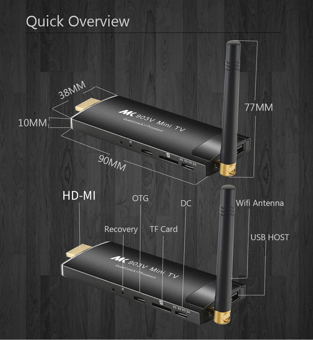 Wholesale OTT TV Box 4K Game TV Stick RK3288 2GB 16GB