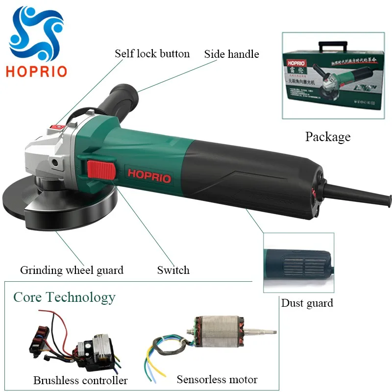 5 Inch 1250w Big Power Brushless Angle Grinder - Buy Grinder Tools ...