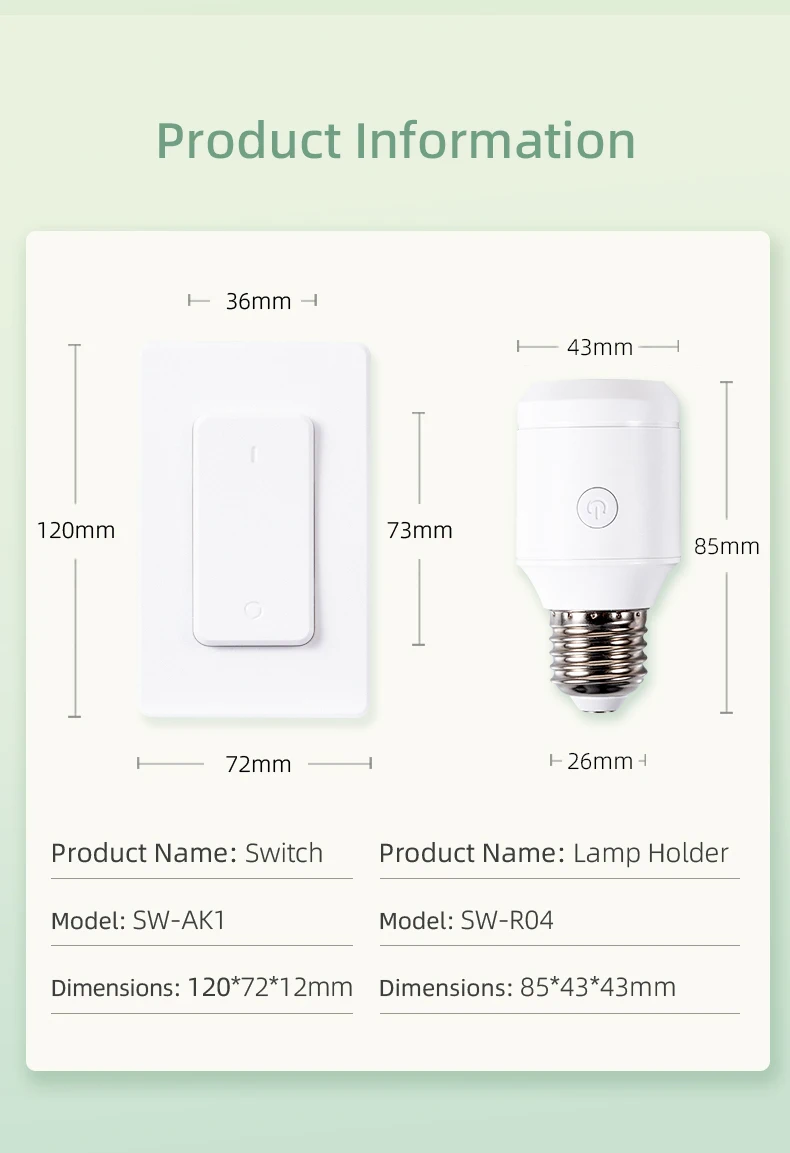 5A Remote Control Light Bulb Socket Wireless Light Switch E26 E27 Bulbs ...