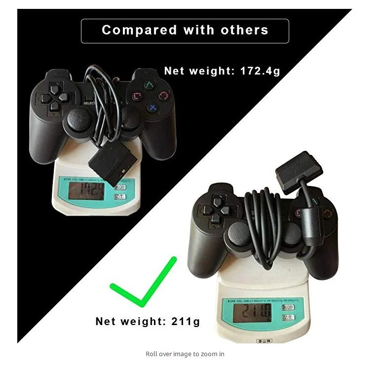 For PS2 Wired Controller Gamepad Joypad - Durable Black Accessory for ...