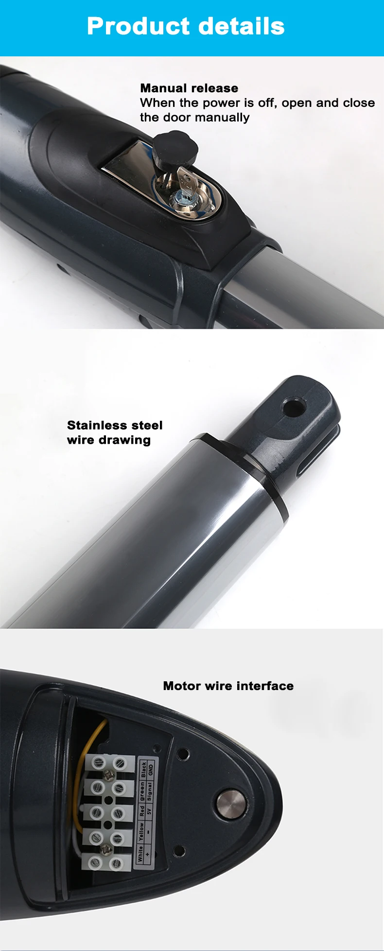 500KG Electric Linear Worm Gear Pistons Gate Opener Kit