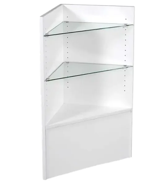 Hangxu Triangle Corner Case / Glass Shelves Wrap Retail Counter Design ...