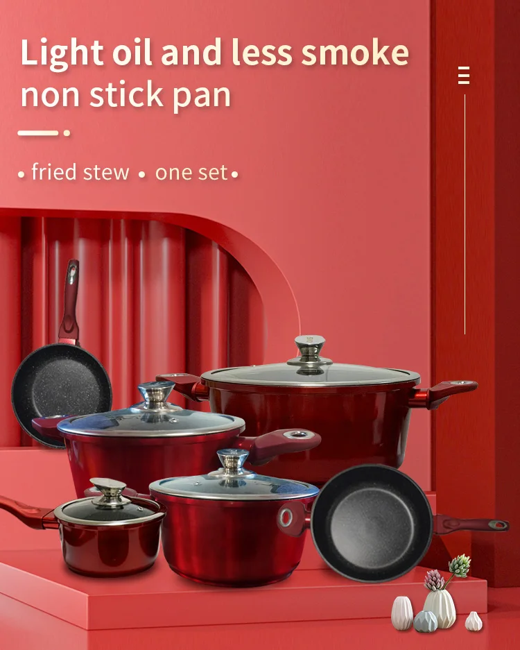 Aluminum Alloy Cookware Set Household Non-stick Cookware Set Induction ...