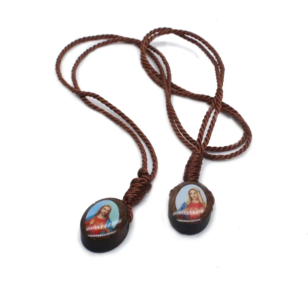 Wholesale Wooden Scapular Custom Catholic Scapular Necklace Pattern of ...