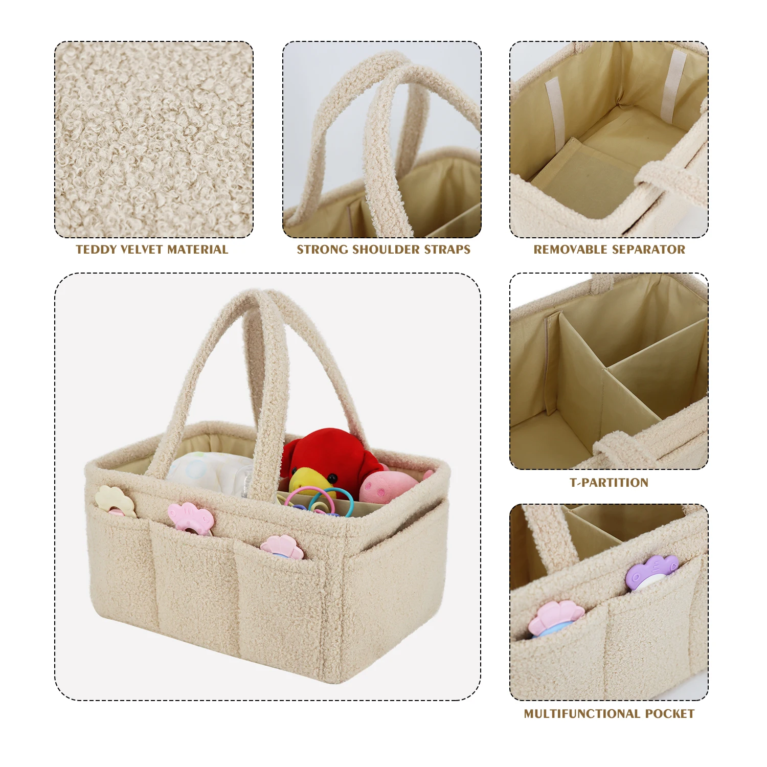 New Design Large Teddy Diaper Bag Custom Design Wholesale Portable Baby ...