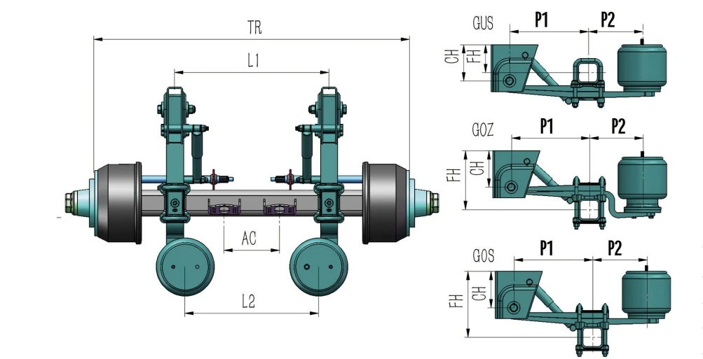 German Style Air Spring Suspension Air Suspension For Semi Trailer ...