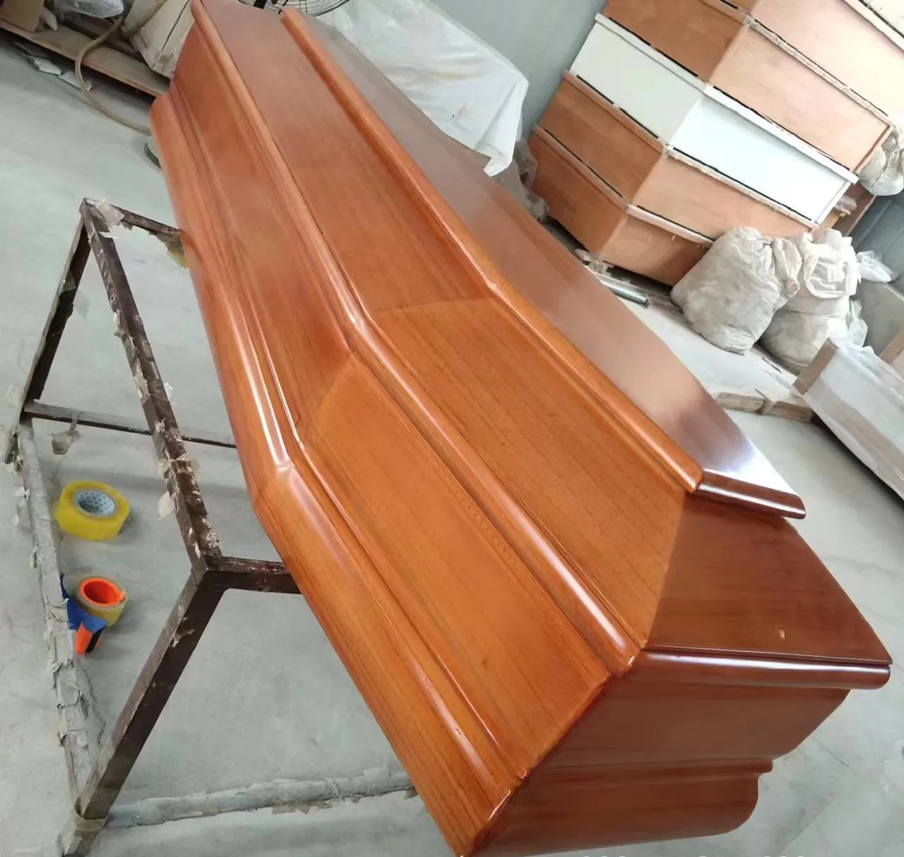 Custom Coffin European Style Cheap Wood Solid Paulownia Coffin For ...