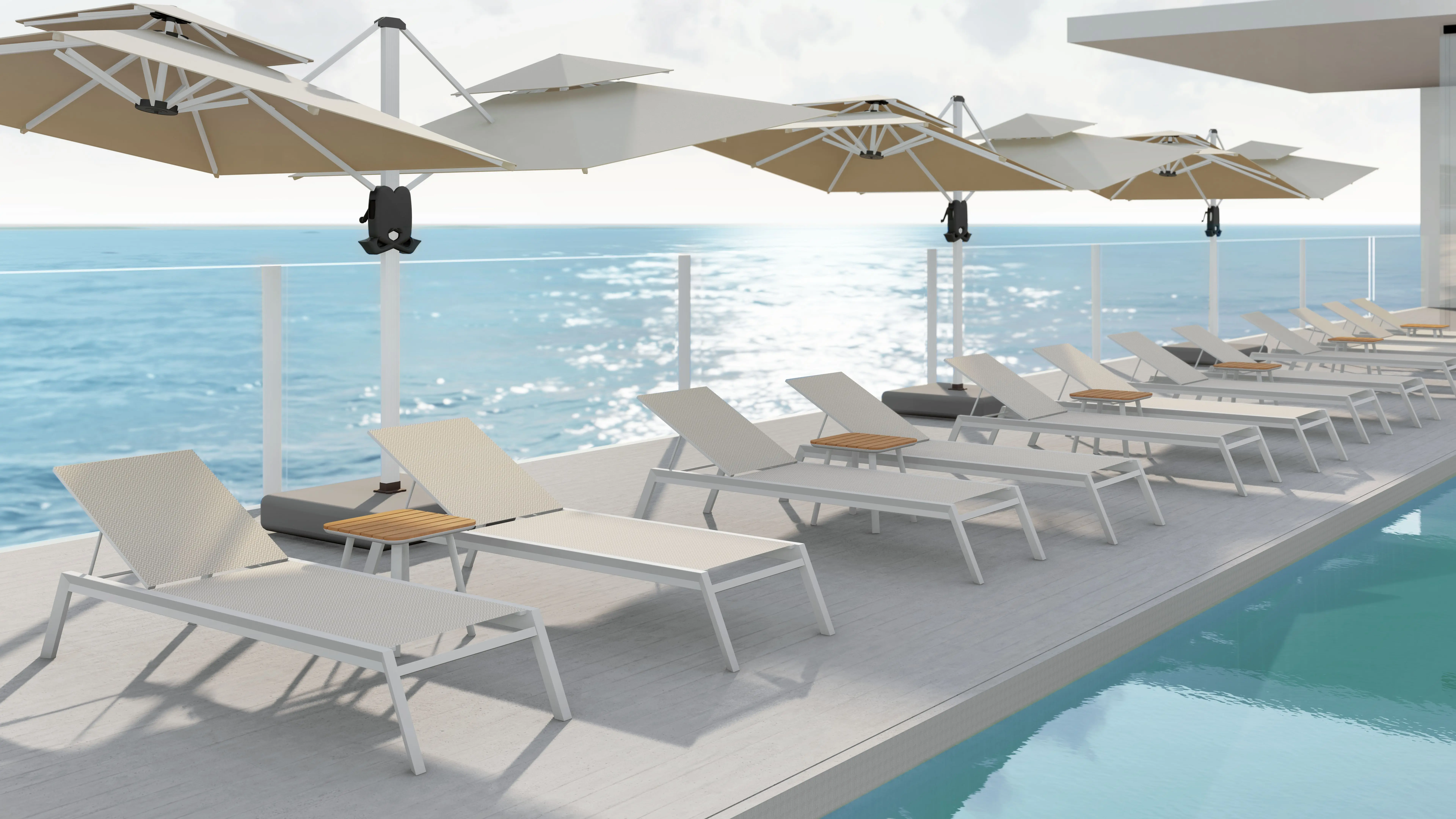 Luxury Outdoor Chaise Lounge - Modern Hotel Resort Furniture