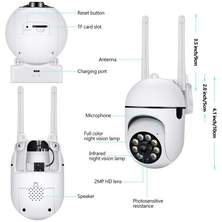 Jortan Smart Home Indoor 2MP Wifi IP Camera Security System