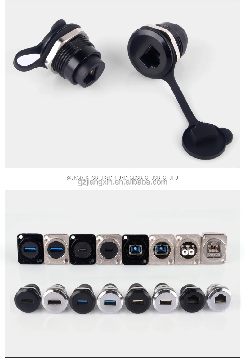 Rj45 Shielded Panel Mount Coupler Cat6a Female To Female Pass Through ...