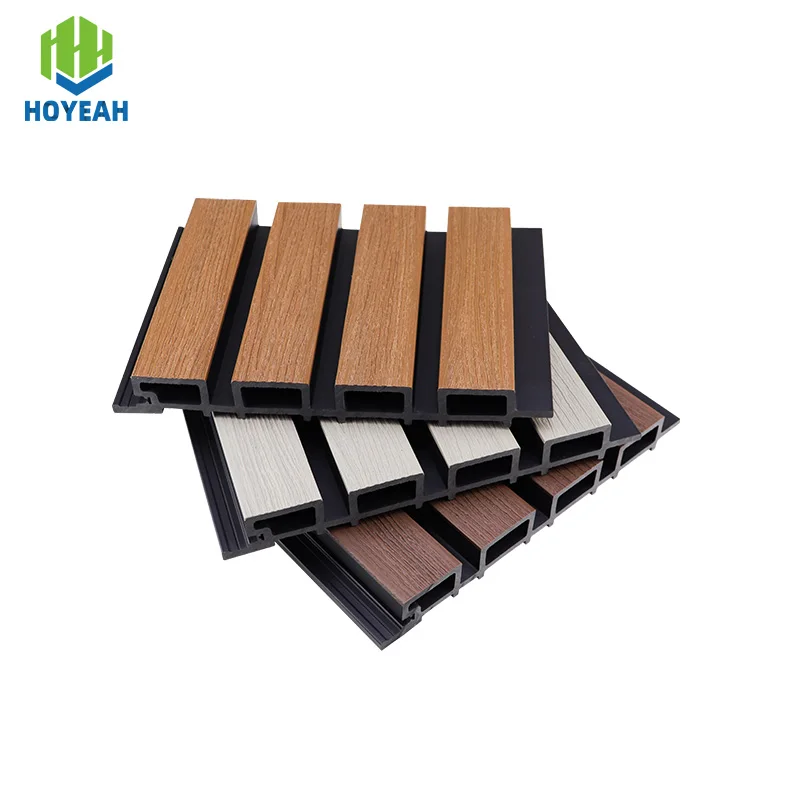 HOYEAH 21926 WPC Wall Panel co-extrusion 3D embossed wood grain fluted ...