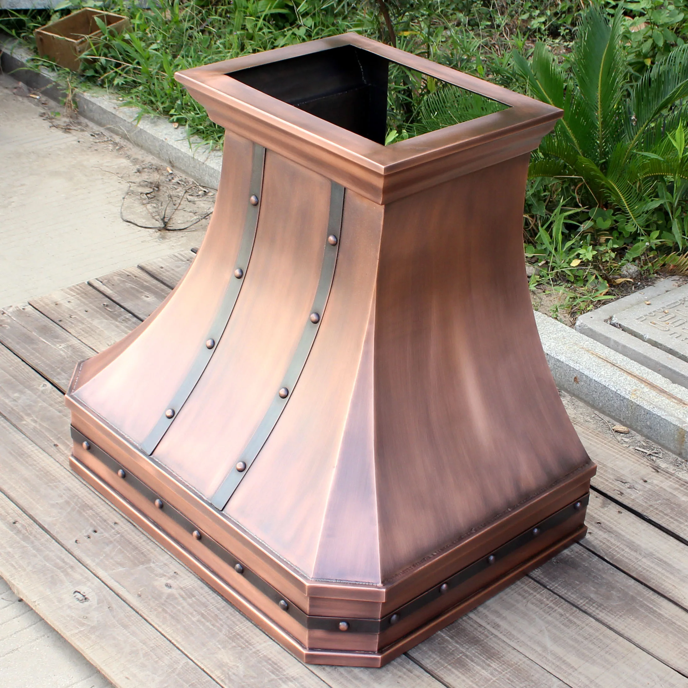 Copper Kitchen Vent Hoods with Straps Design Classic Wall Mounted