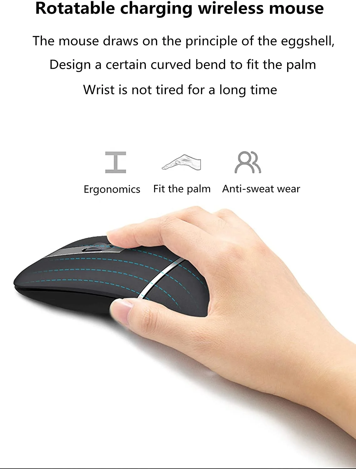 Computer Wireless Arc Mouse Rechargeable BT Silent for Travel Cordless ...