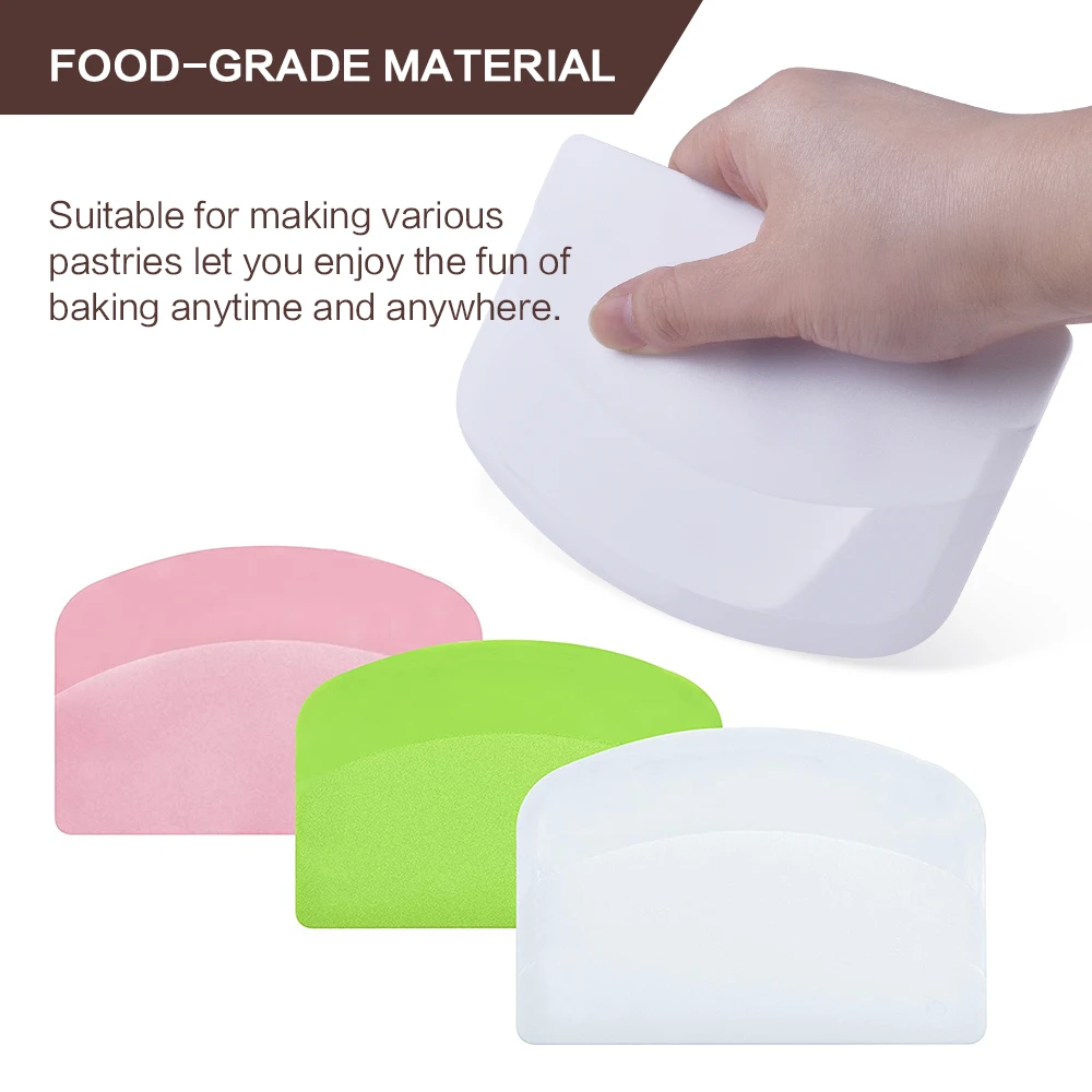 Dough Scraper Bowl Scraper Food-safe Plastic Dough Cutter Flexible ...