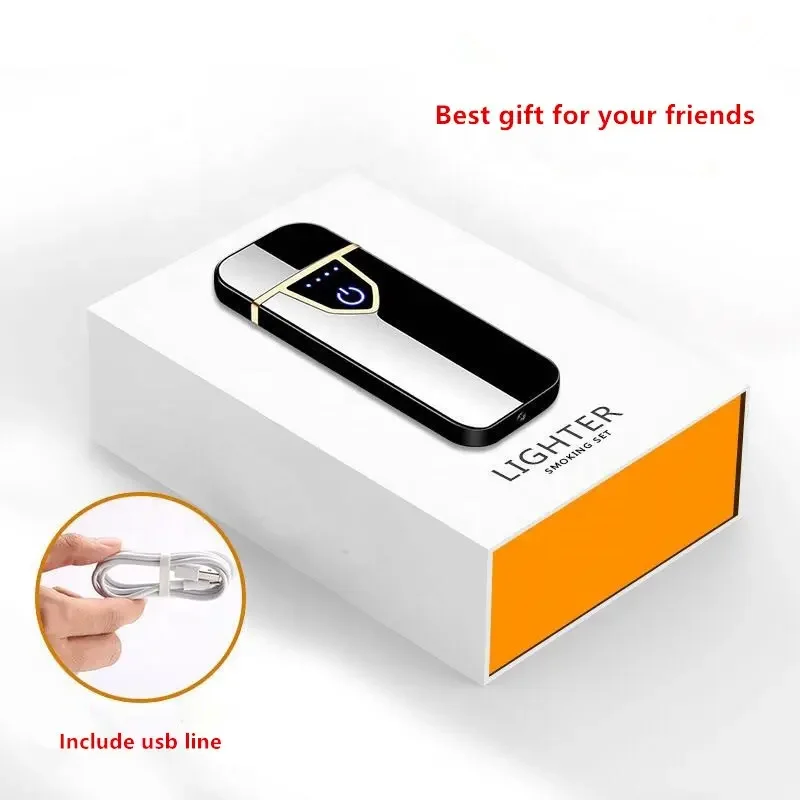 Portable Small Size Heat Coil Slim Lighter Zinc Alloy Fingerprint ...