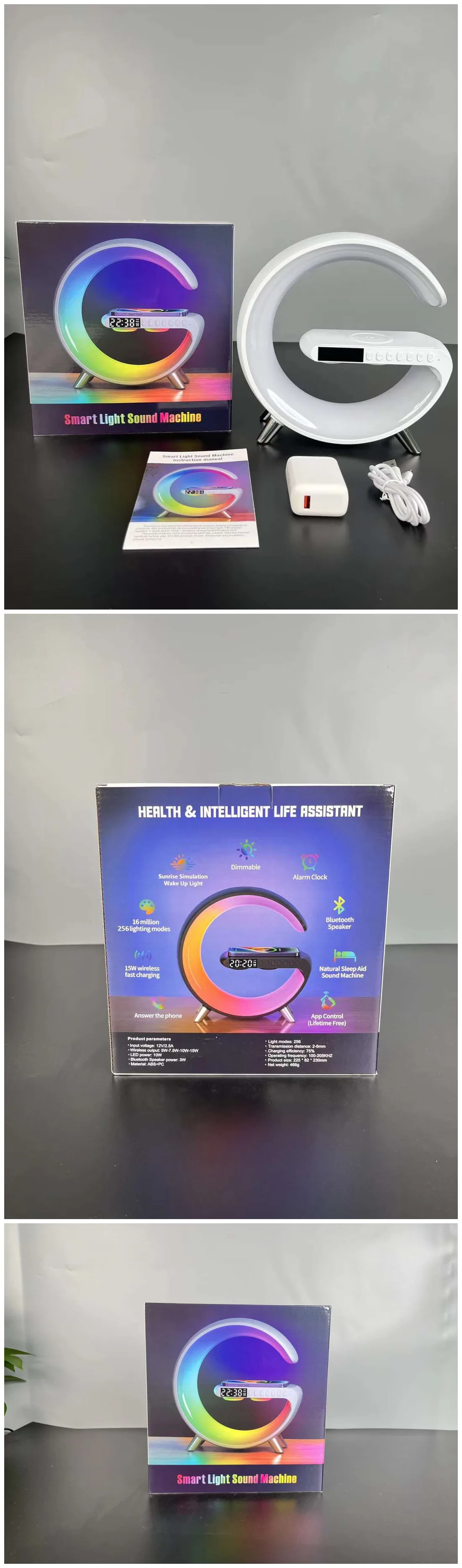 New Design 5 In 1 Portable G-shaped 15w Wireless Charger With Alarm ...