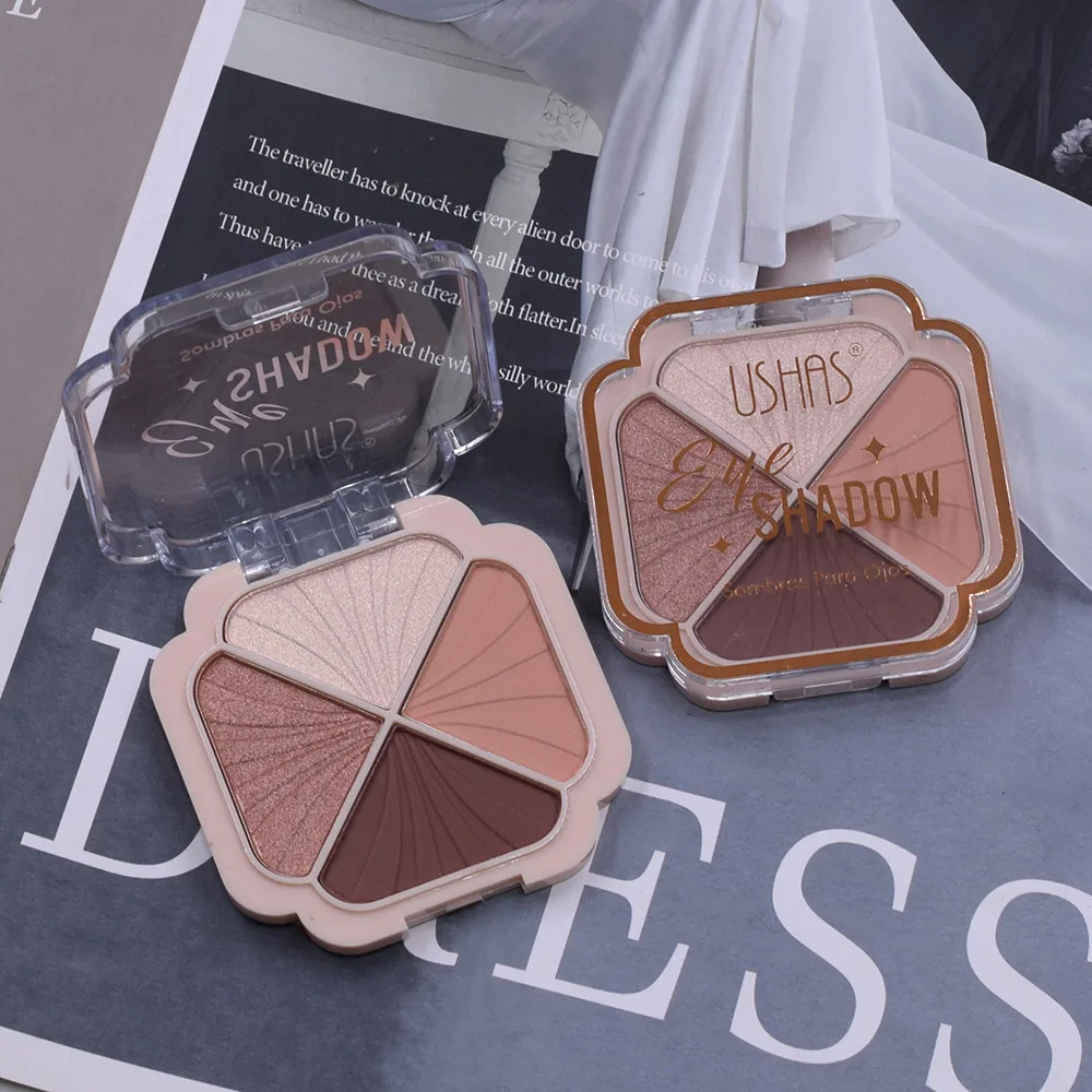 Ushas 24pcs/box 4-color Eyeshadow Palette Smoky Eyes Makeup Pearl Light ...