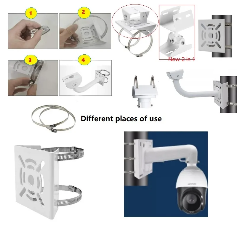 Universal Cctv Metal Bracket And Vertical Pole Mount Bracket For Cctv And Wall Mounting Brackets ...