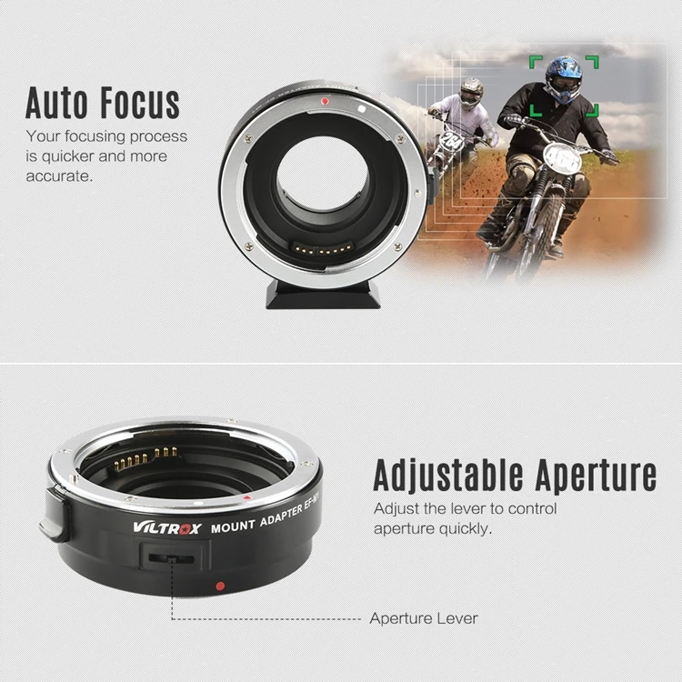 Viltrox EF-M1 Lens Adapter Ring Mount AF Auto Focus for Canon EF/EF-S Lens to M4/3 Micro Four ...