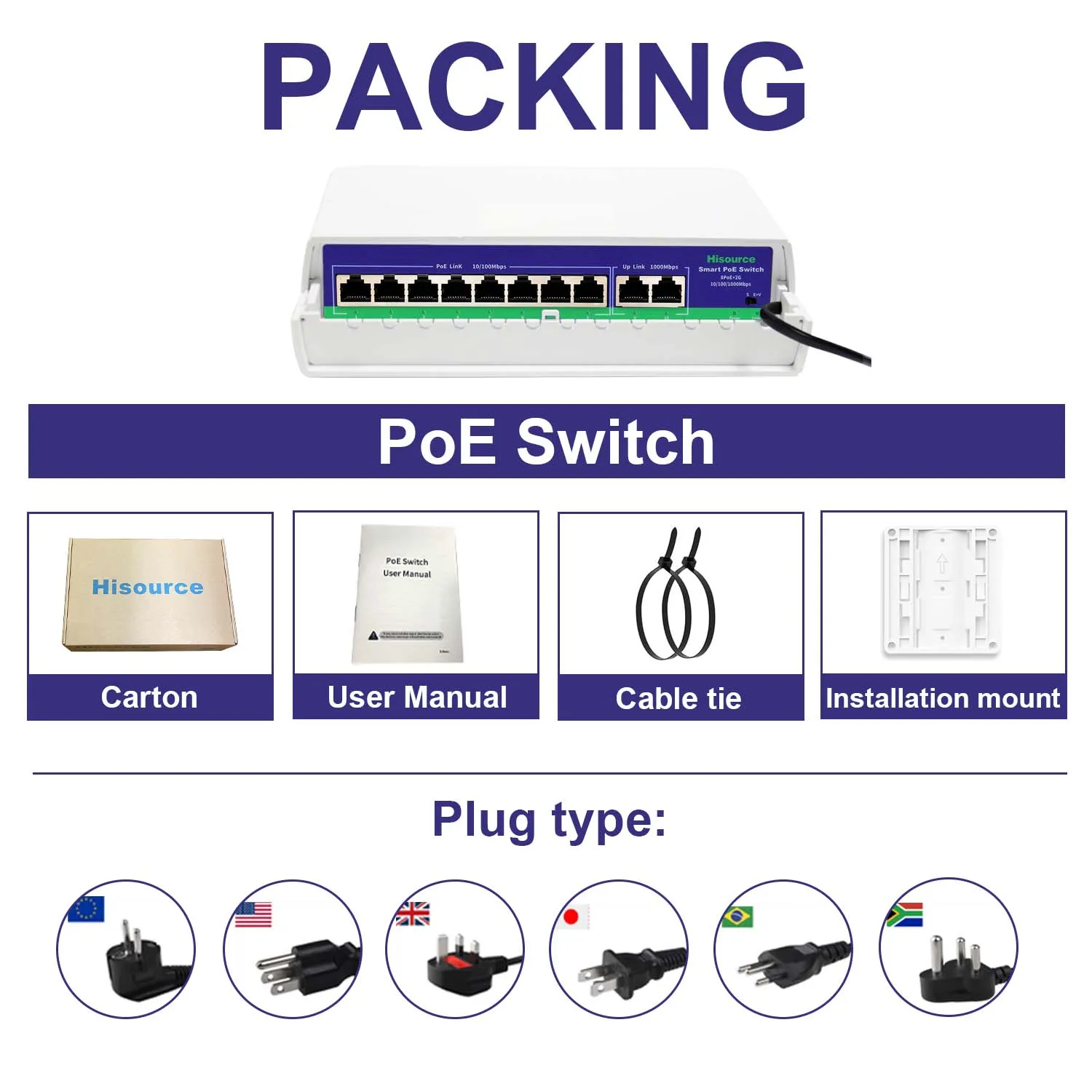 IP65 Outdoor Waterproof 8-Port PoE Switch with 8 Port PoE+120W 10 Port ...