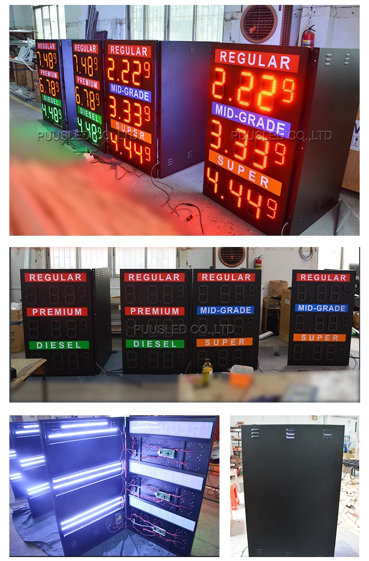 Outdoor Waterproof Gas Station LED Price Display Board