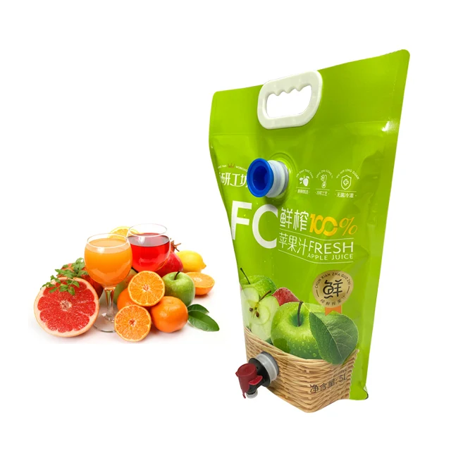 Custom Printed 1.5l 2l 3l 5l Aluminum Foil Bag In Box For Fruit Juice ...