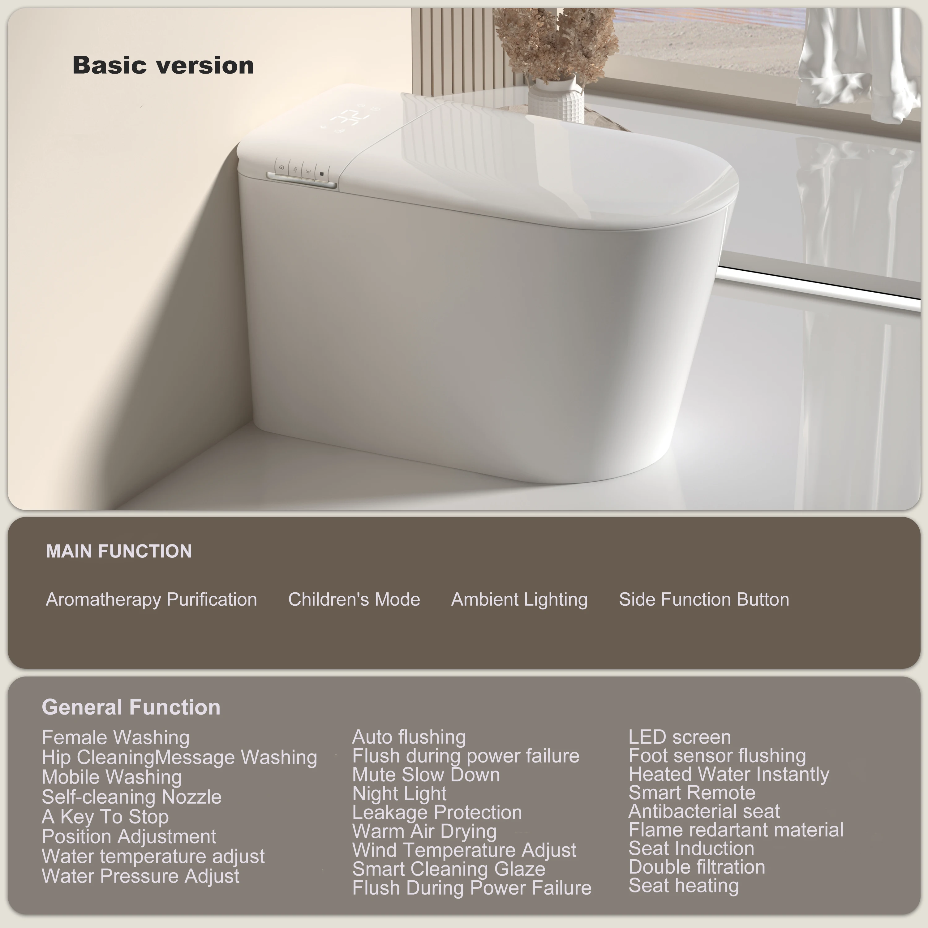 Smart Toilet - Modern Automatic Sanitary Ware with Bidet