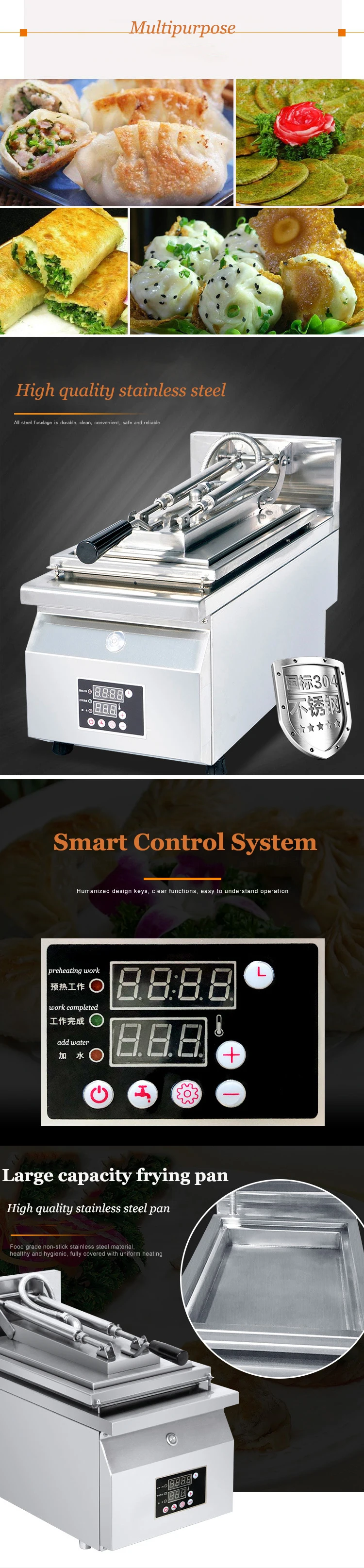 Commercial Electric Automatic Samosa Fryer Gyoza Frying Pan Fried ...