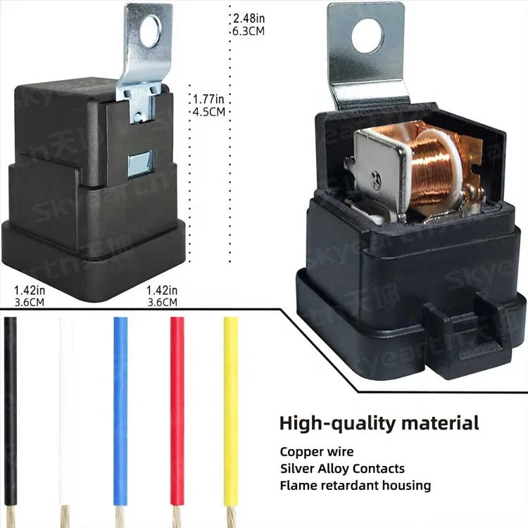 Skyearth 12V 40AMP Heavy Duty 5 Pin Waterproof SPDT Auto Relay with ...