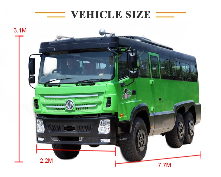 Dongfeng 6X6 Coach Bus - off-Road Transportation Vehicle