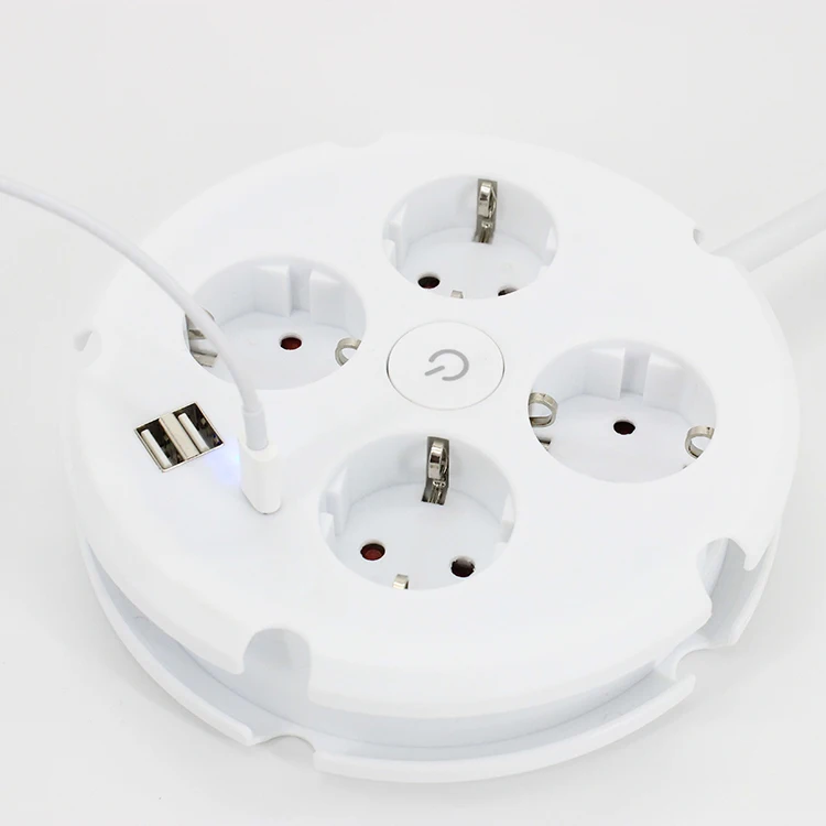 4 Outlet Eu Standard Power Socket 2 Usb 1 Type-c Ports Extension Power ...