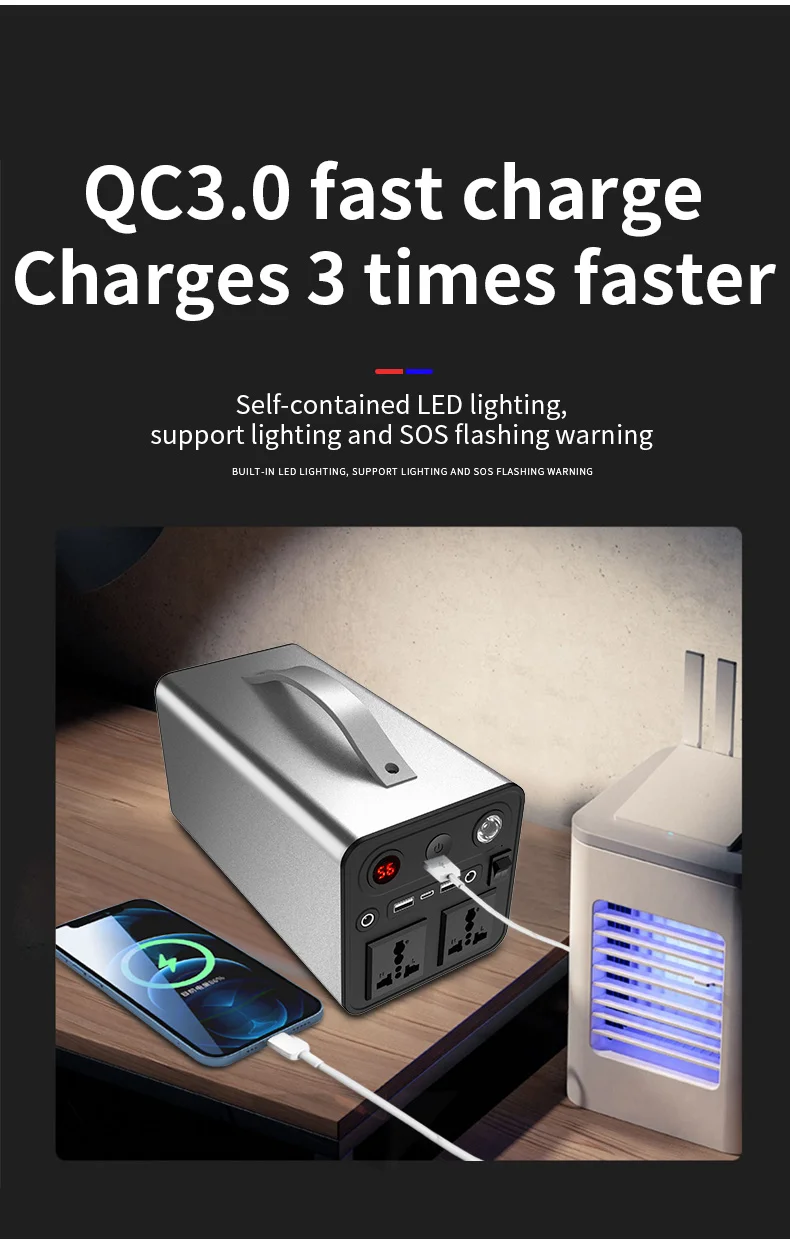 Portable Power Station 300W UPS Portable Supply Power Station Lithium ...