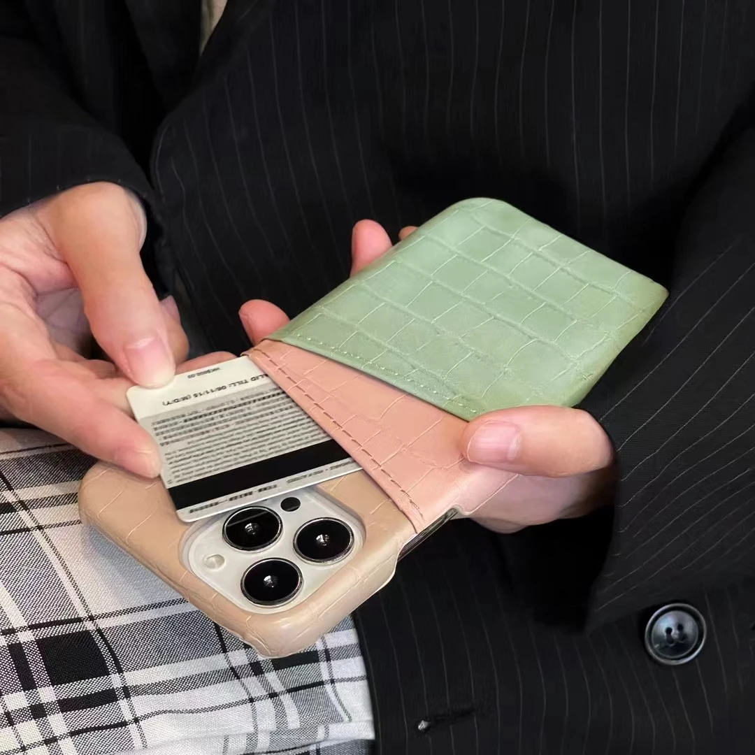 Luxury New Pu Leather Splice Color Designer Phone Cover Apple Mobile ...