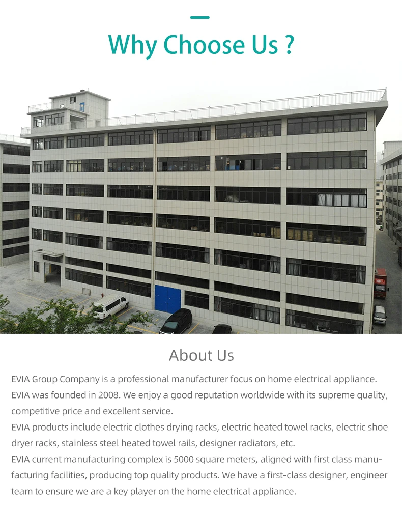 EVIA EV-100 Wall Mounted and Freestanding Bathroom Ladder Electric ...