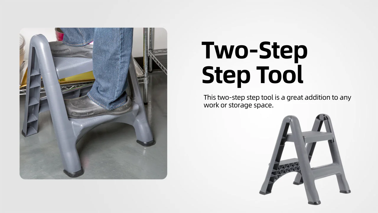 Heavy Duty Multipurpose Portable Plastic 2-step Foldable Ladder Folding ...