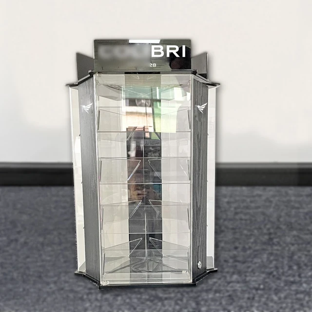 Custom Store Counter Top Rotating Acrylic Lighter Display