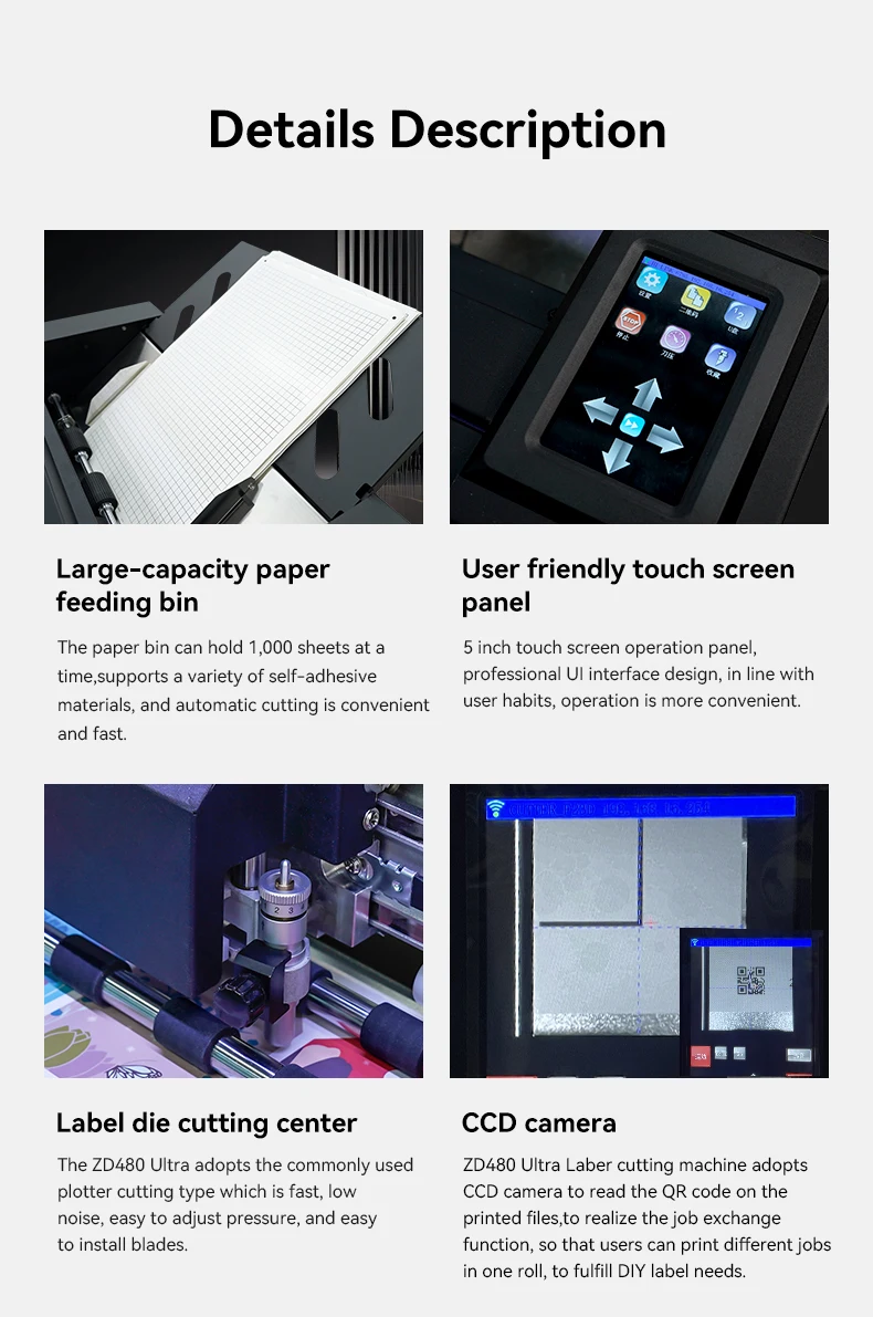 ZD480 Ultra Label Cutting Machine Advanced Edge Detection Precision ...