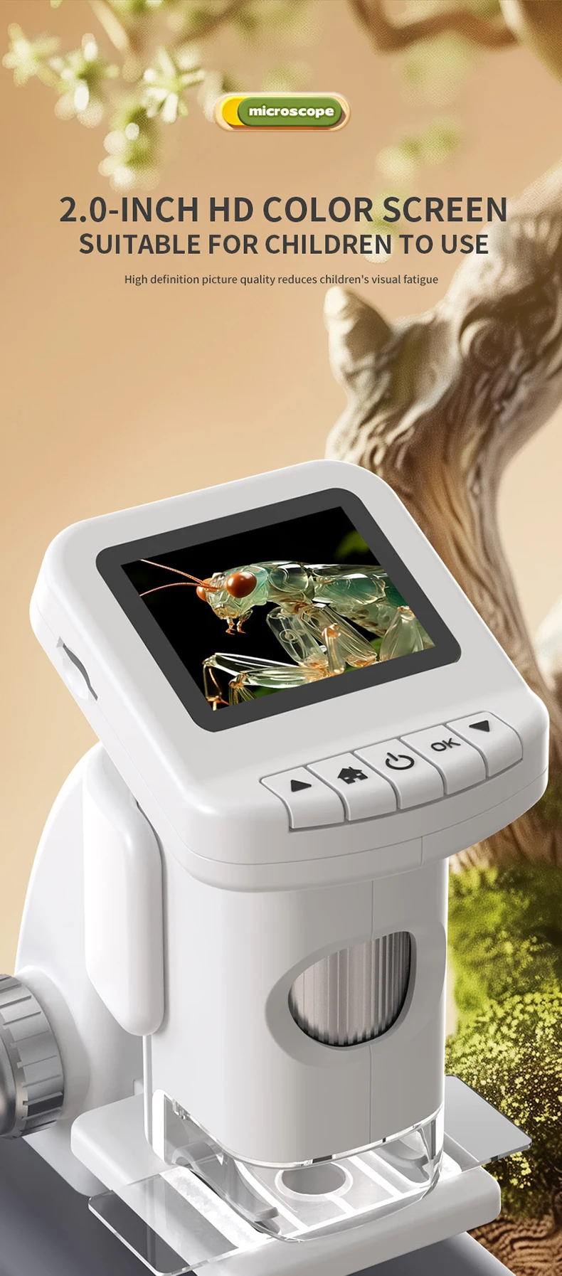Children's Portable Light Electron Microscope Educational Science Lab ...