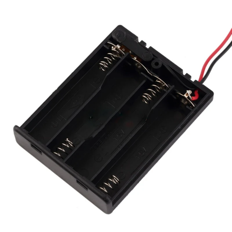 4aaa 4 X 1.5v Aaa Battery Case Holder Leads Black With On/off Switch ...