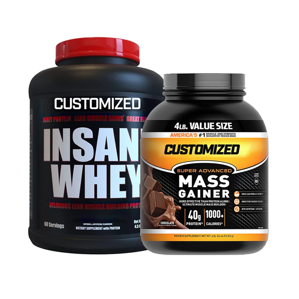 Custom Fitness High Protein Powder Booster Pump Mass Gainer Powder For ...