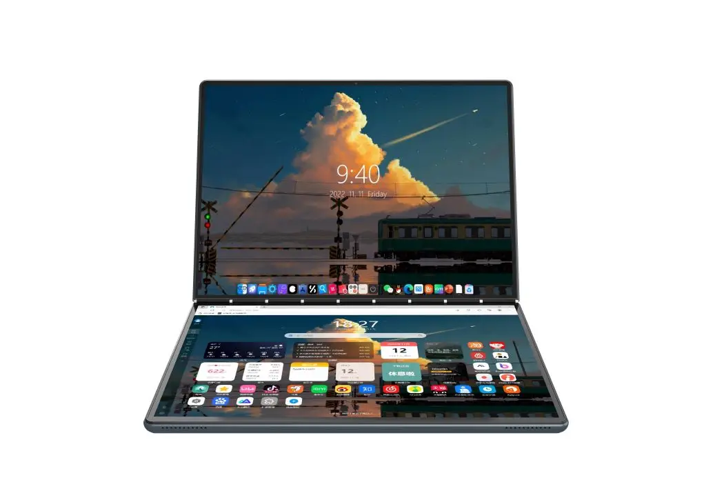 Double Dual Screen Touch Monitor Laptop Business Office Wind Ows 10 ...
