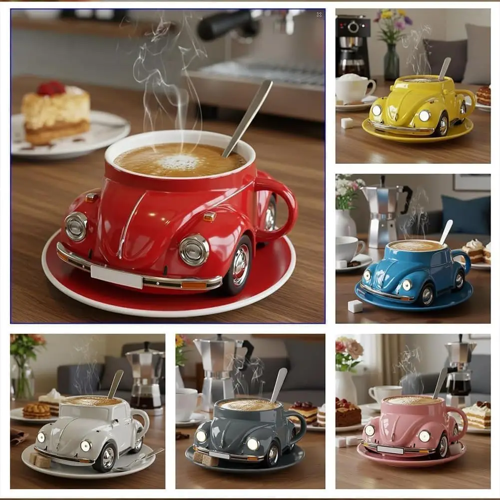 Beetle Shaped Coffee Mugs - Perfect Craft Gifts for Car Fans