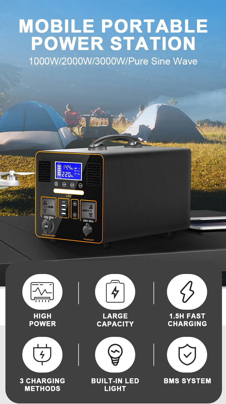Outdoor Emergency 110v 220v Lithium Lifepo4 Portable Power Generator ...