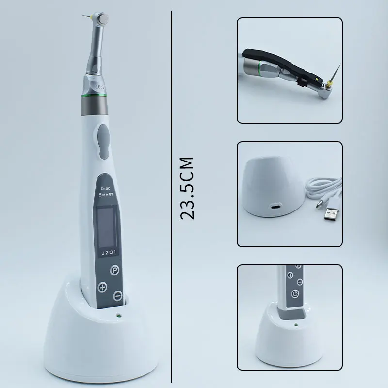 Dental Wireless Endo Motor with LED Light 16:1 Standard Contra Angles 9 ...