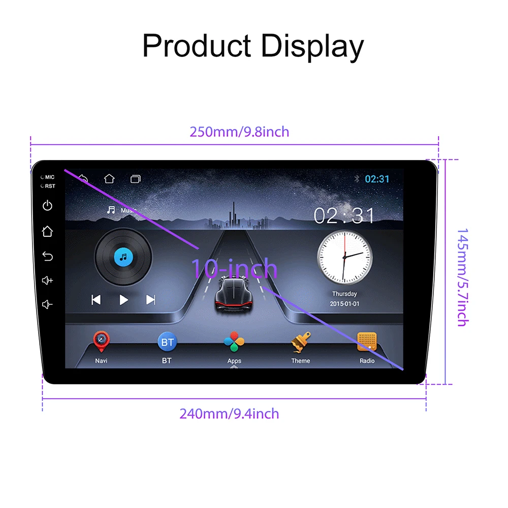 Universal 9 Inch 2 Din Android 10" Car Radio Universal Autoradio 7 Pulgadas Dvd Car Player Ts7 ...